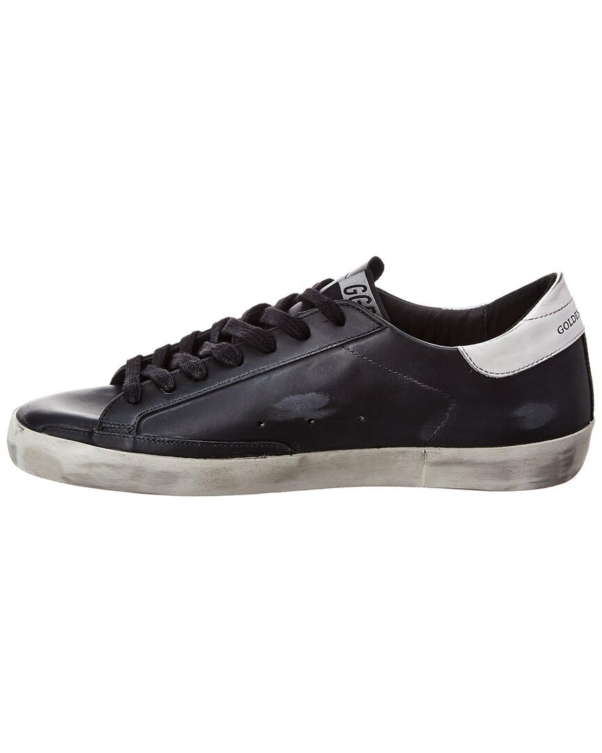 Golden Goose Men's Superstar Sneakers, Black/White, 8 Medium US