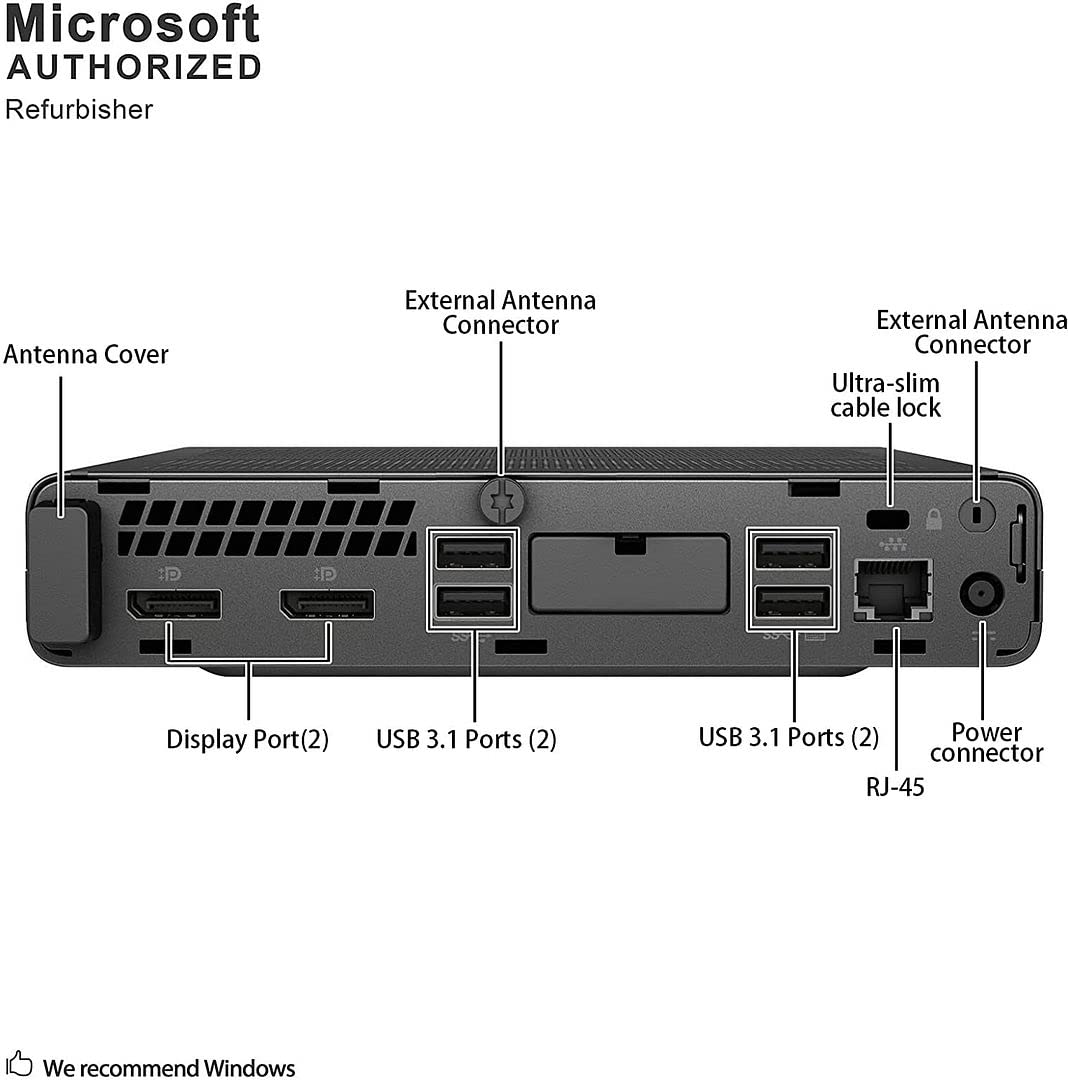 HP 800 G4 Mini Desktop Intel i7-8700T 4.00GHz 32GB DDR4 1TB NVMe SSD Windows 11 Pro