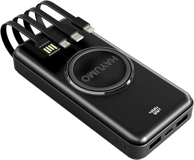 HAYUMO Power Bank, Portable Fast Charger Power Bank, 20000mAh with 22.5W High-Speed Charging, 2-Way Output and 2-Way Input, Compatible with iPhone, Samsung, iPad (Black 1 Pack)