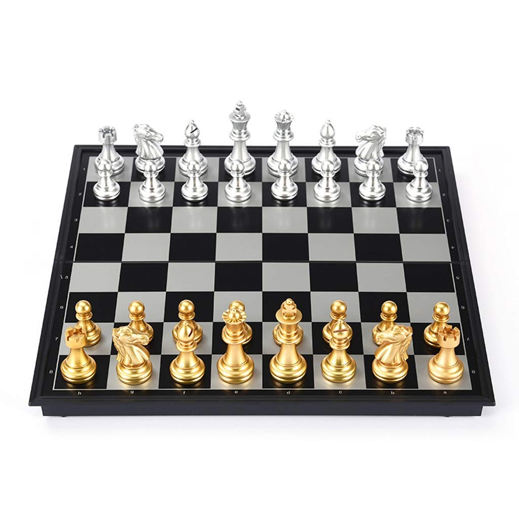 GOOFFY Chess 18.5 Inches Large Chess Magnetic Travel Chess Set with Folding Chess Board, Chess Plastic Portable Folding Chess Board, Travel Chess Board Game Sets, Chess Rules Game for Adults Kids ches