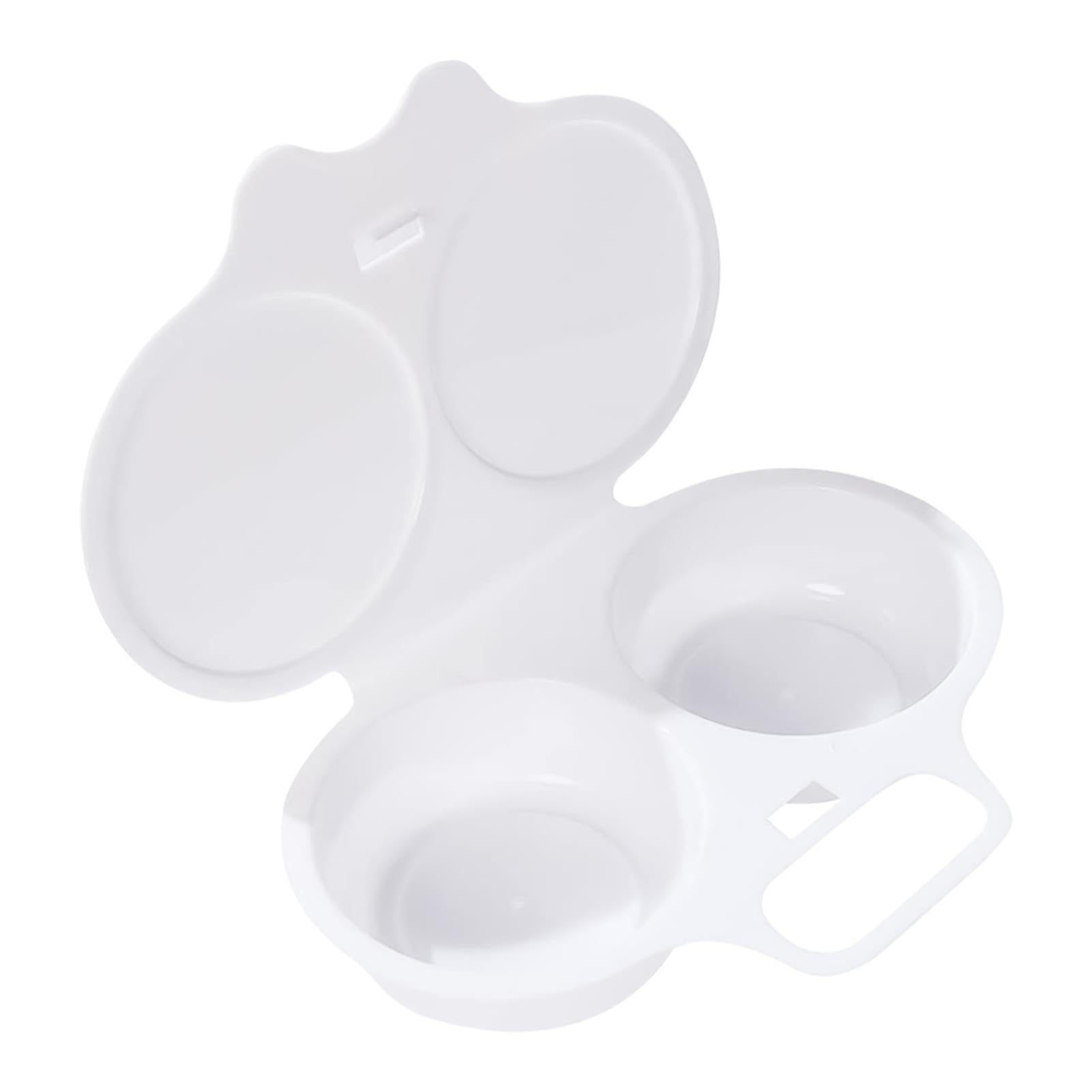 Microwave Egg Poacher - Dishwasher Safe Fast Egg Poacher, Double Drain Poached Egg Cups | Easy to Use Microwave Cavity Egg Cooker, Egg Poacher Microwave Egg Cooker for Kitchen, Cooking Gadgets, White
