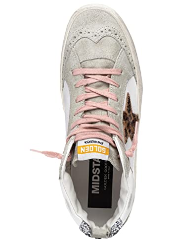 Golden Goose Women's Mid Star Classic Leather Sneakers, White/Beige/Brown Leo (us_Footwear_Size_System, Adult, Women, Numeric, Medium, Numeric_10)