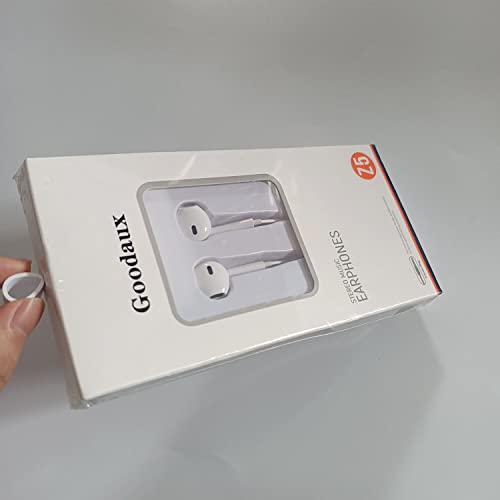 Goodaux- Earphones,Wired Earbuds with Microphone, Powerful Bass and Crystal Clear Audio, 3.5mm Headphone Plug for iPhone
