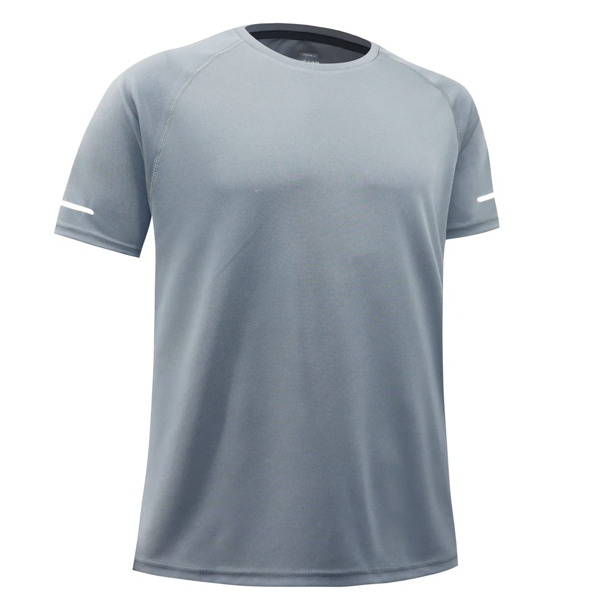 HIGHFISH Men's Workout T Shirts Short Sleeve Active Top Dry Fit Gym Tee Crew Neck Athletic Running Tshirt (Large, 3 Pack Black, Grey, Red)