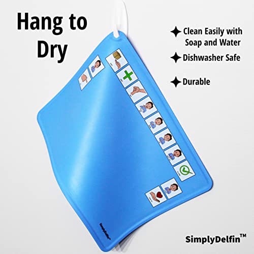 Help for Nonverbal or Speech Delayed Toddlers and Children | Silicone Placemat with Picture Symbols | Communication Board | AAC Pictures | BPA Free, Easy to Clean, Nonslip, Raised Edges