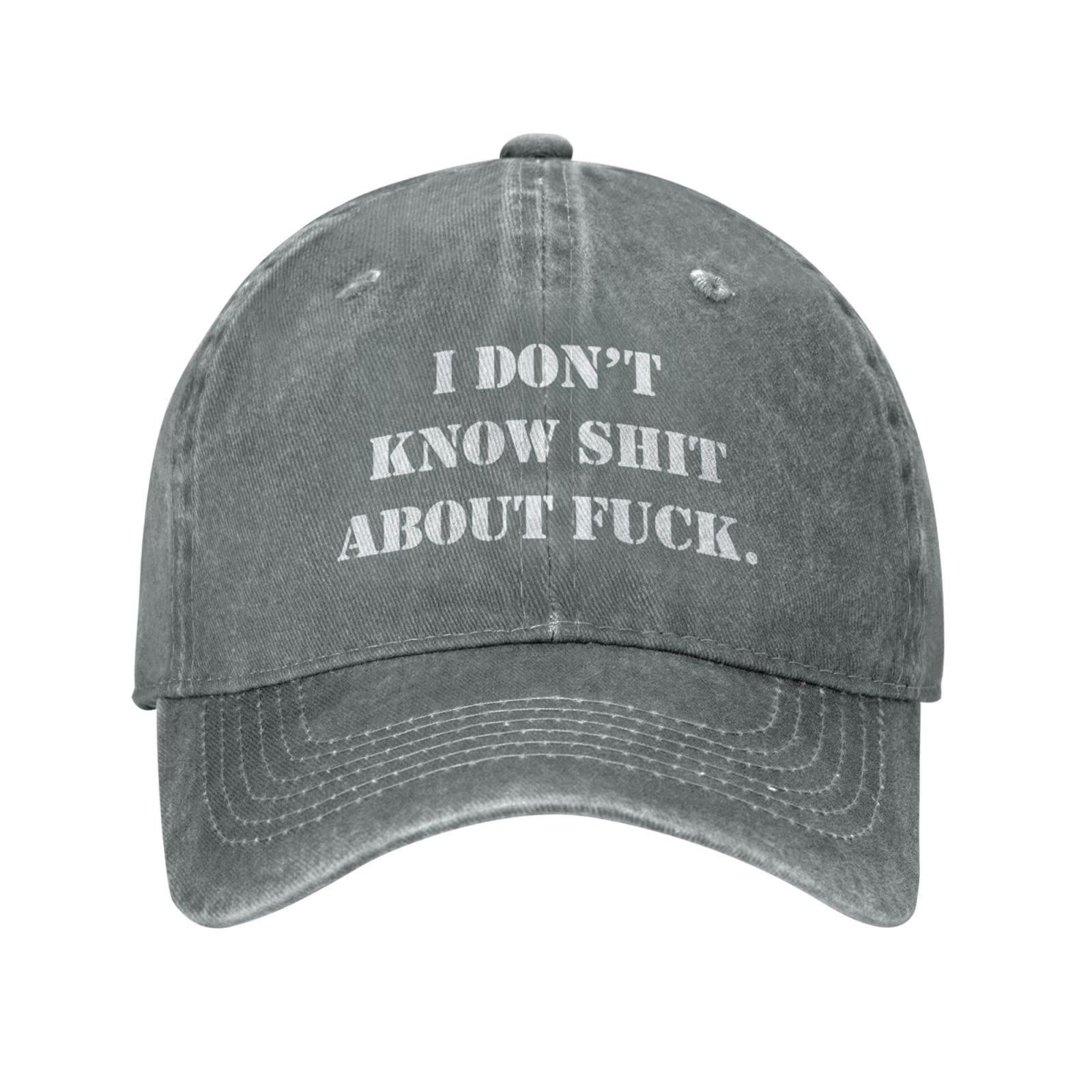 I Don't Know Shit About Fuck Unisex Denim Cowboy Hat Baseball Cap Sun Hats Gray Trucker Hats