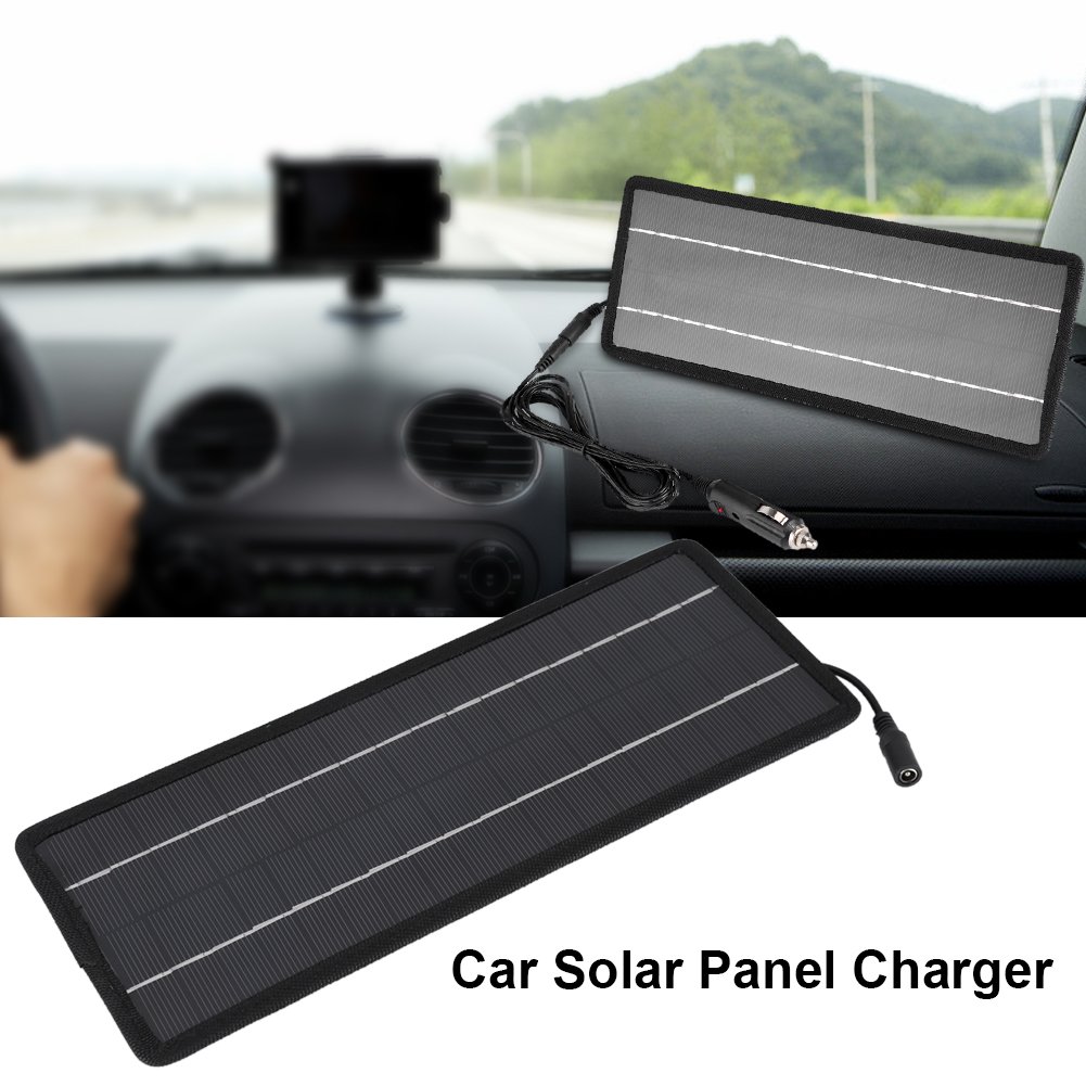 GLOGLOW Solar Battery Charger, 12V 4.5W Portable Solar Panel Battery intainer Backup Car Battery Charger for Car Truck Boat RV Trailer