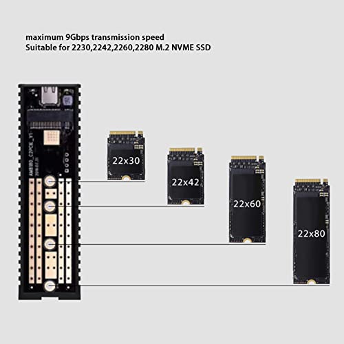 NVMe Enclosure Transmission USB C 3.1 Gen2 9Gbps NVMe SSD PC Computer Case for Data