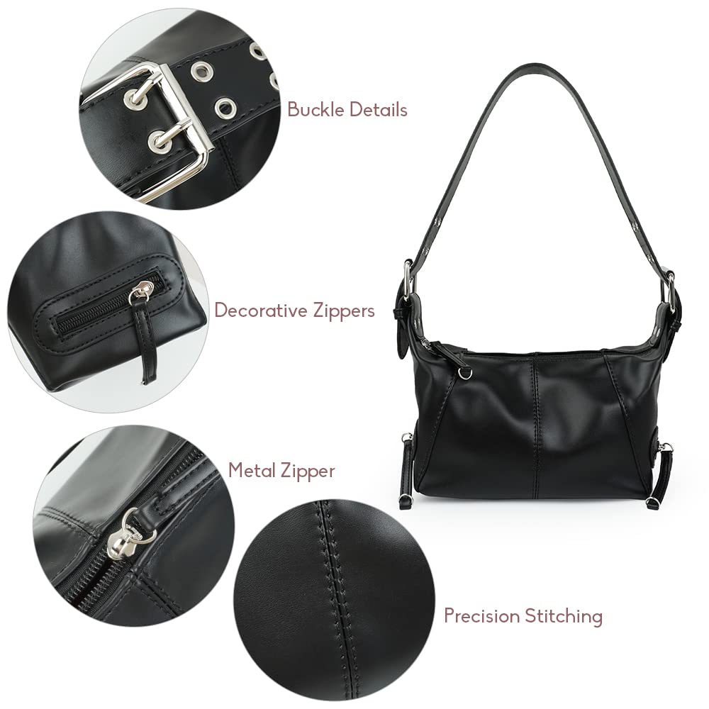 JBB PU Leather Shoulder Bag Fashion Crossbody Mini Satchel With Decorative Side Zip Small Going Out Purse