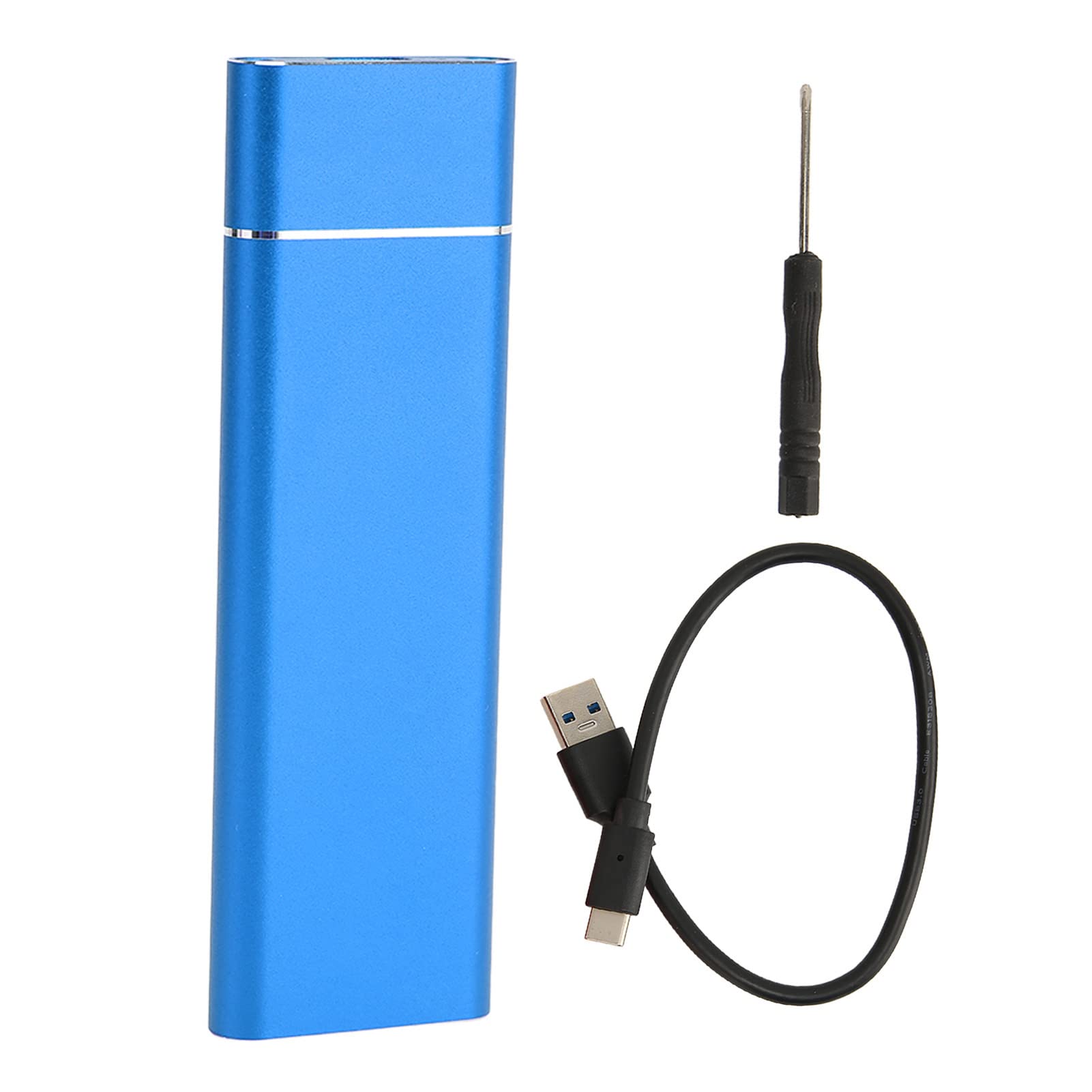 NVME SSD Plug and Play Dual Protocol Enclosure SSD Enclosure High Heat Dissipation for 2260mm (Blue)