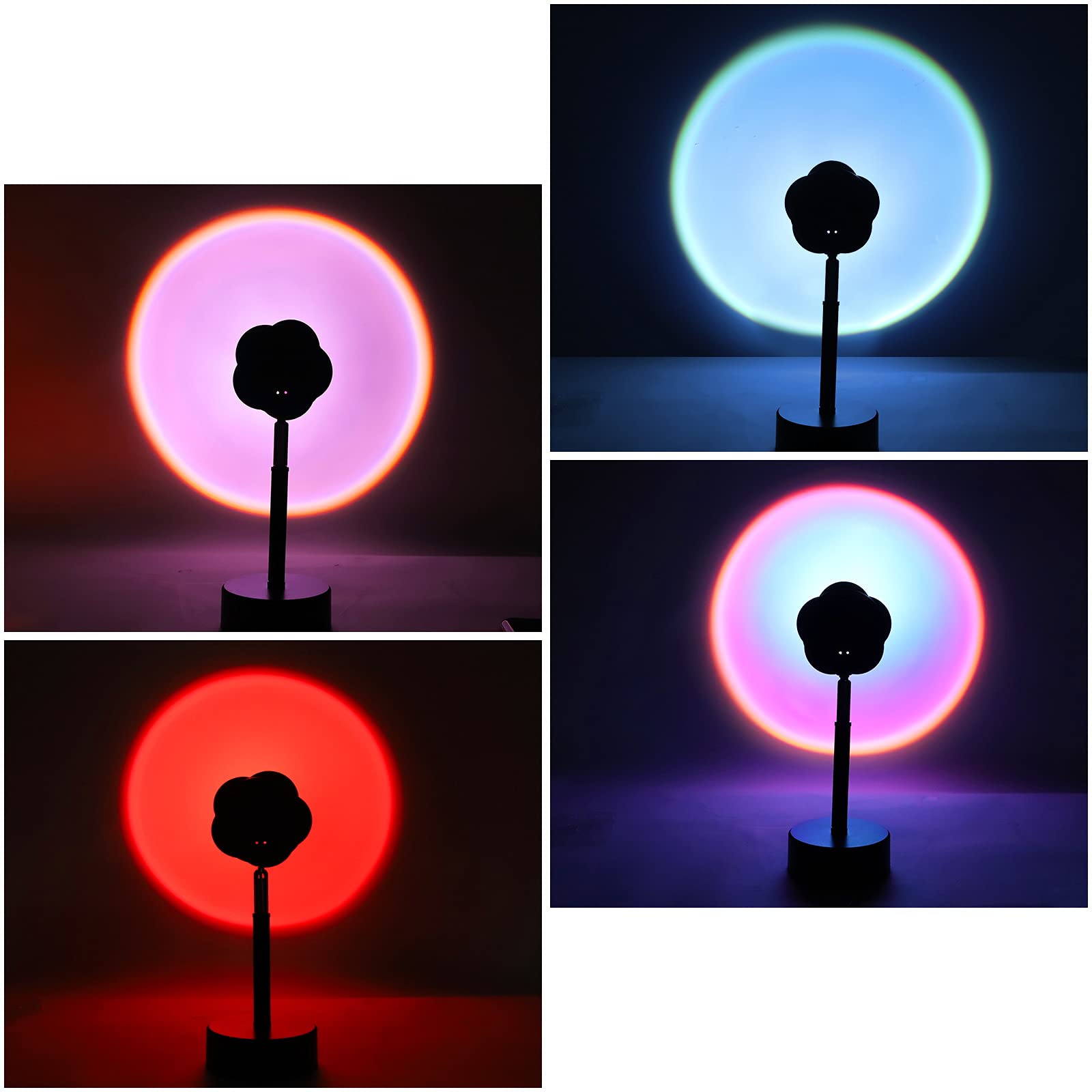 GUSODOR Sunset Lamp, Rainbow Sunset Light, Multicolor Sun Set Projector, Sun Lamp for Photo Background Vlogs Studio Party Bedroom-Rainbow