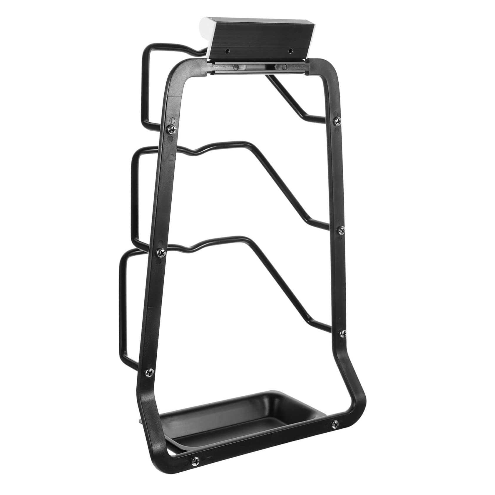 FUOYLOO Black Storage Rack Space Aluminum Rack Pot Lid Storage Rack Space Aluminum Plastic Cover Stable Pot Lid Holder Space-saving Pot Lid Holder