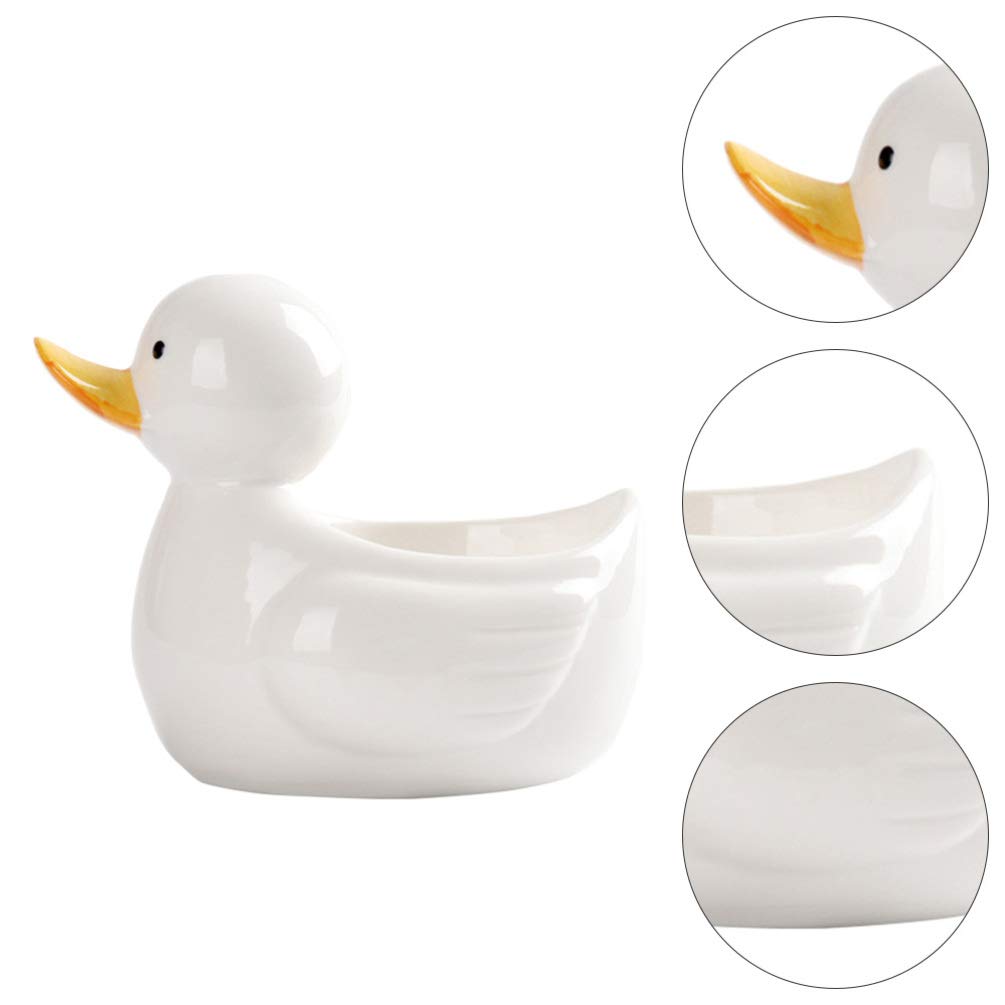 Hemoton Fruit Snacks Duck Shaped Dessert Bowl Ceramic Breakfast Bowl Snack Sushi Storage Bowl Mixing Bowls Soup Bowl Ramen Bowl for Cereal Salad Soup Pho Dessert Rice Appetizer Serving Tray