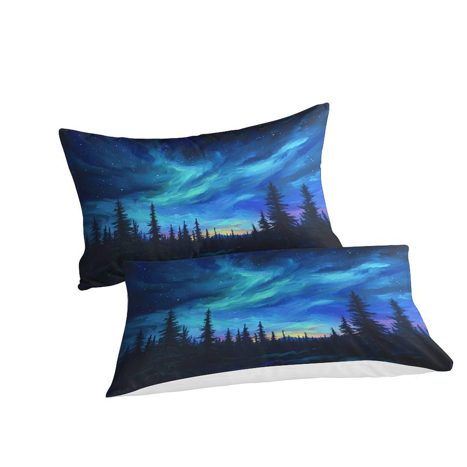 MIMIBEDDING Northern Lights for Boys Girls Comforter Covers 3D Print Blue Quilt Cover Duvet Cover with Pillow Cases Bedding Set Soft Microfiber with Zipper Closure 3 Pieces Queen(228x228cm)