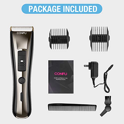 Hair Trimmer, Professional Cordless Hair Clipper Rechargeable Body Hair Removal Machine, Includes Length Guide Combs and Charging Adapter for Beginners Friendly Men