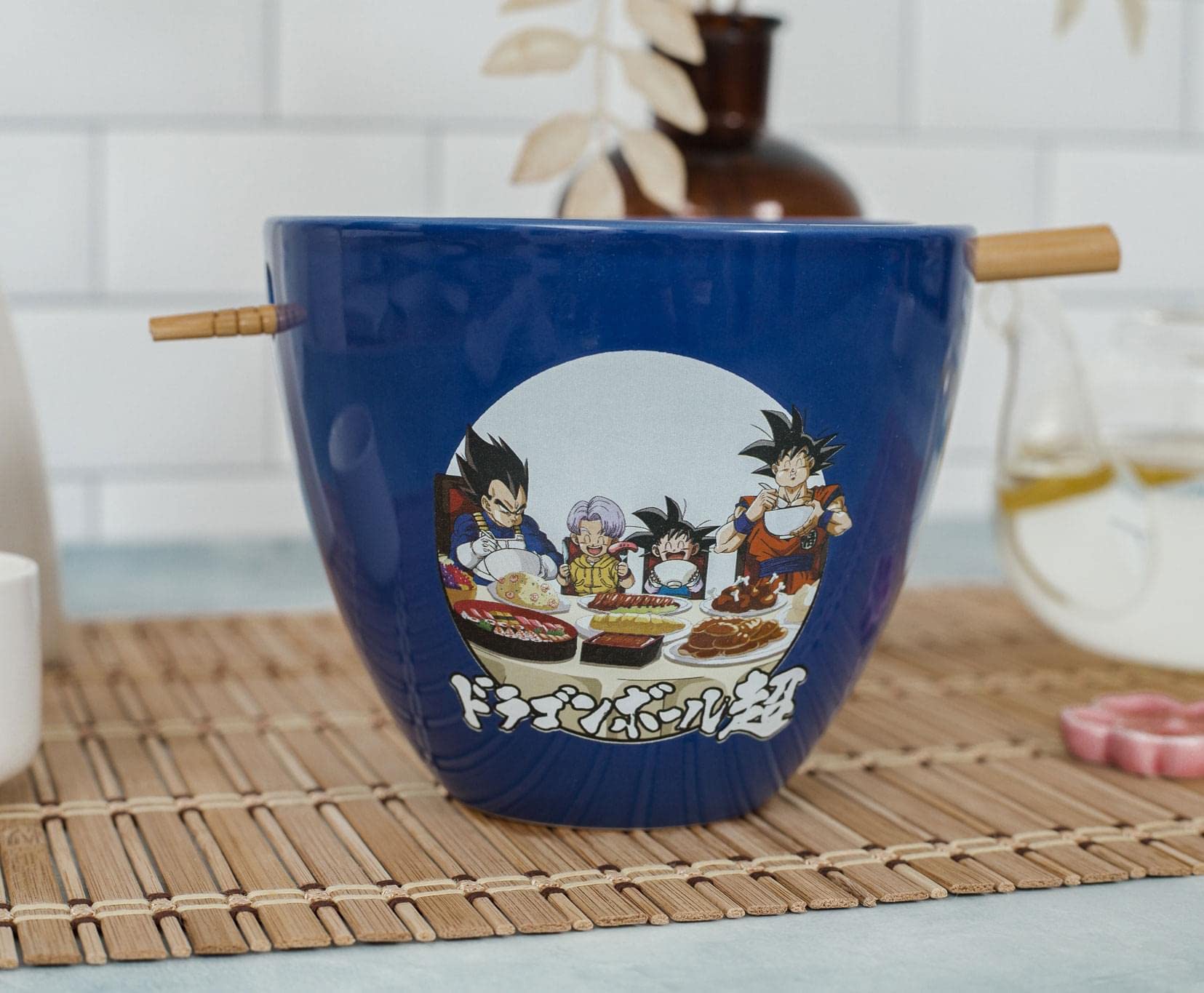 Just Funky Dragon Ball Super Japanese Dinnerware Set | 16-Ounce Ramen Bowl with Chopsticks