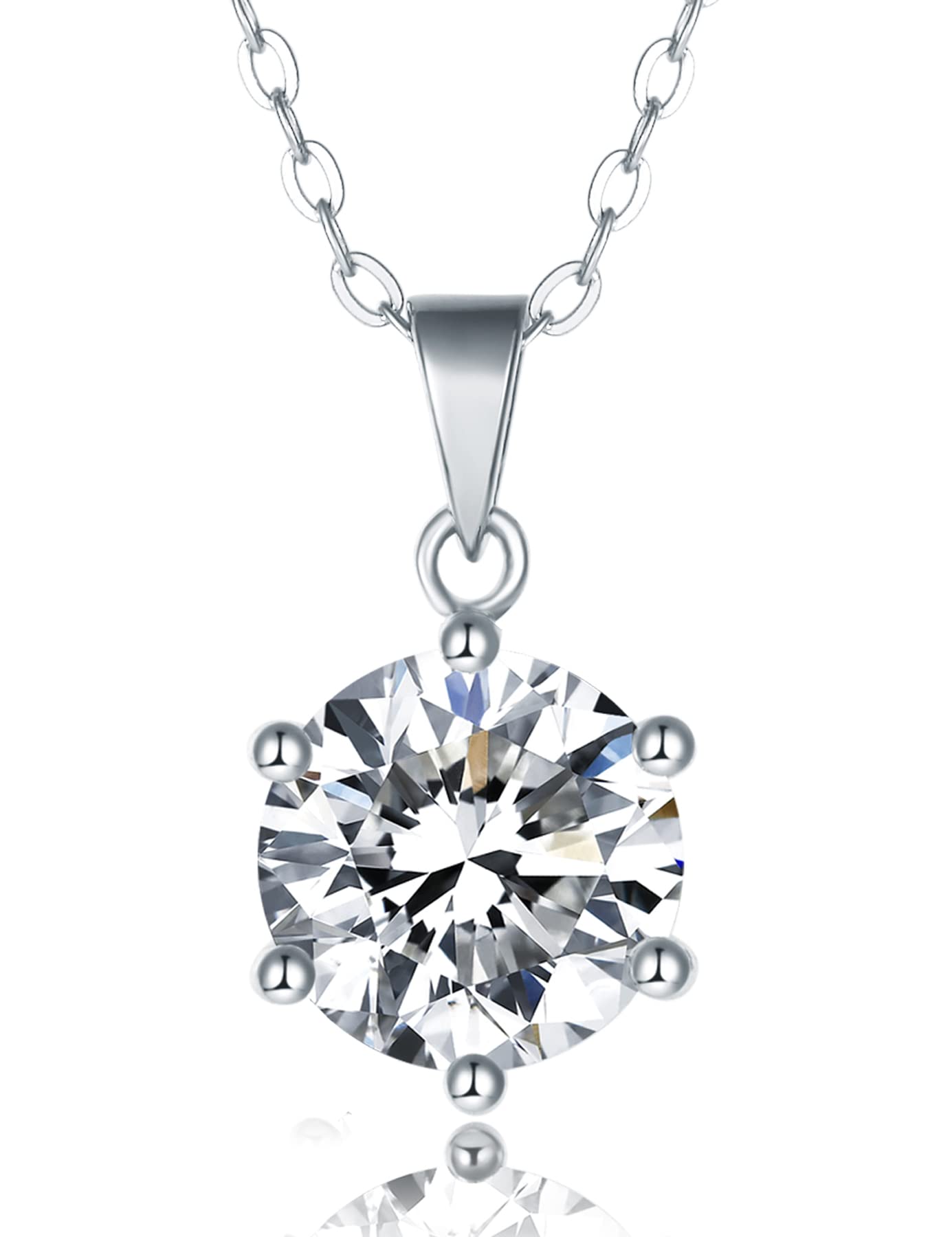 IMOLOVE Moissanite Solitaire Pendant Necklaces for Women Sterling Silver with 18K Yellow Gold Plated 3 Carats D Color VVS1 Clarity Mossanite Jewelry for her-W