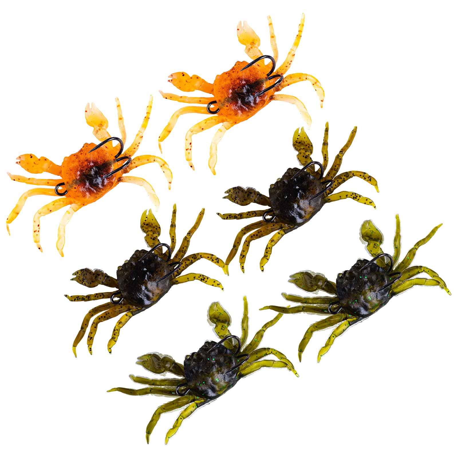 Goture Soft Fish Fishing Crab Lures Bait Artificial with Sharp Hooks 3D Simulation Saltwater Lure Fishing Tackle Accessory kit 6Pcs