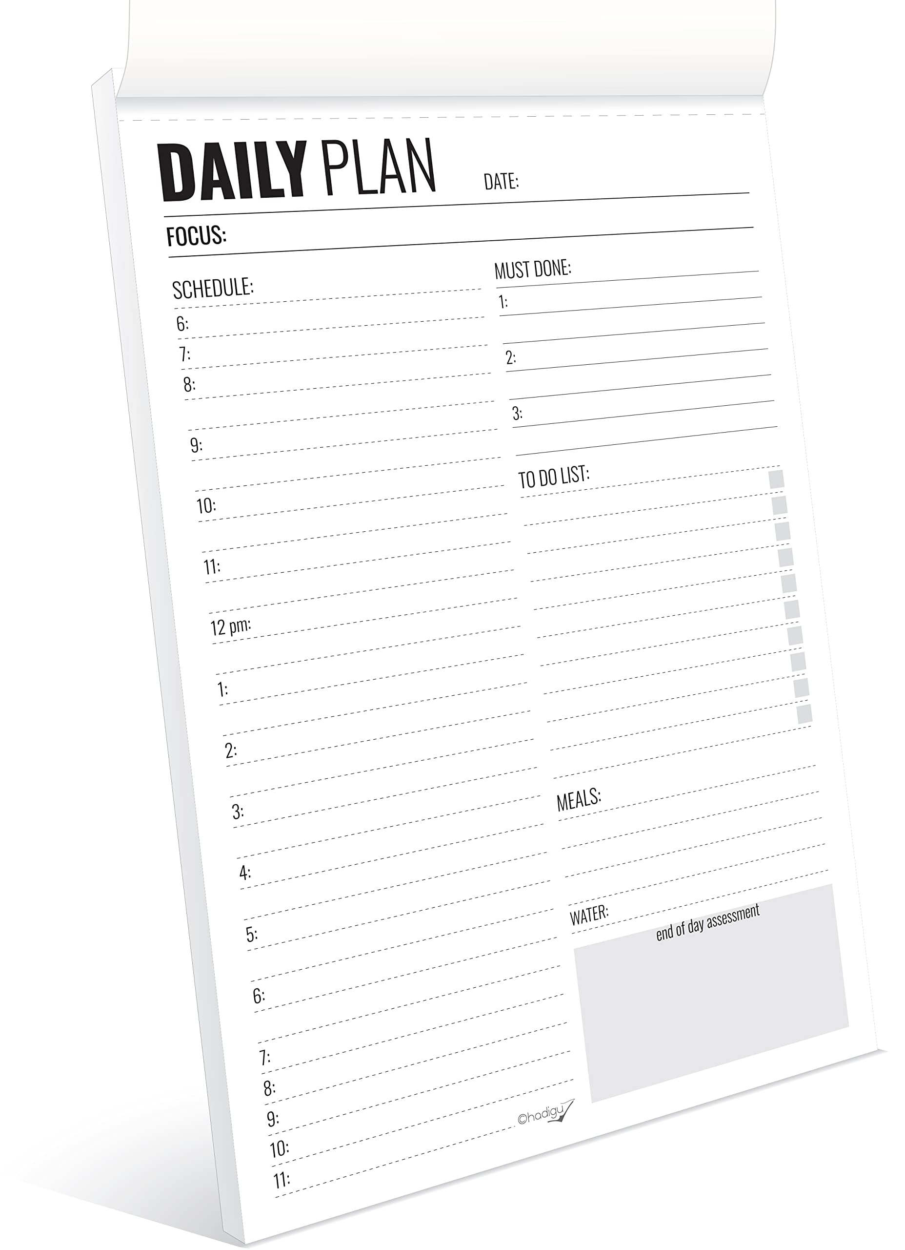 Hadigu Daily To Do List Notepad Undated, 9"x6" Size, Daily Planner Notepad, To Do List Notebook, Work Planner, Daily Organizer, Life and Business Organizer Planner, Productivity Planner for Work.