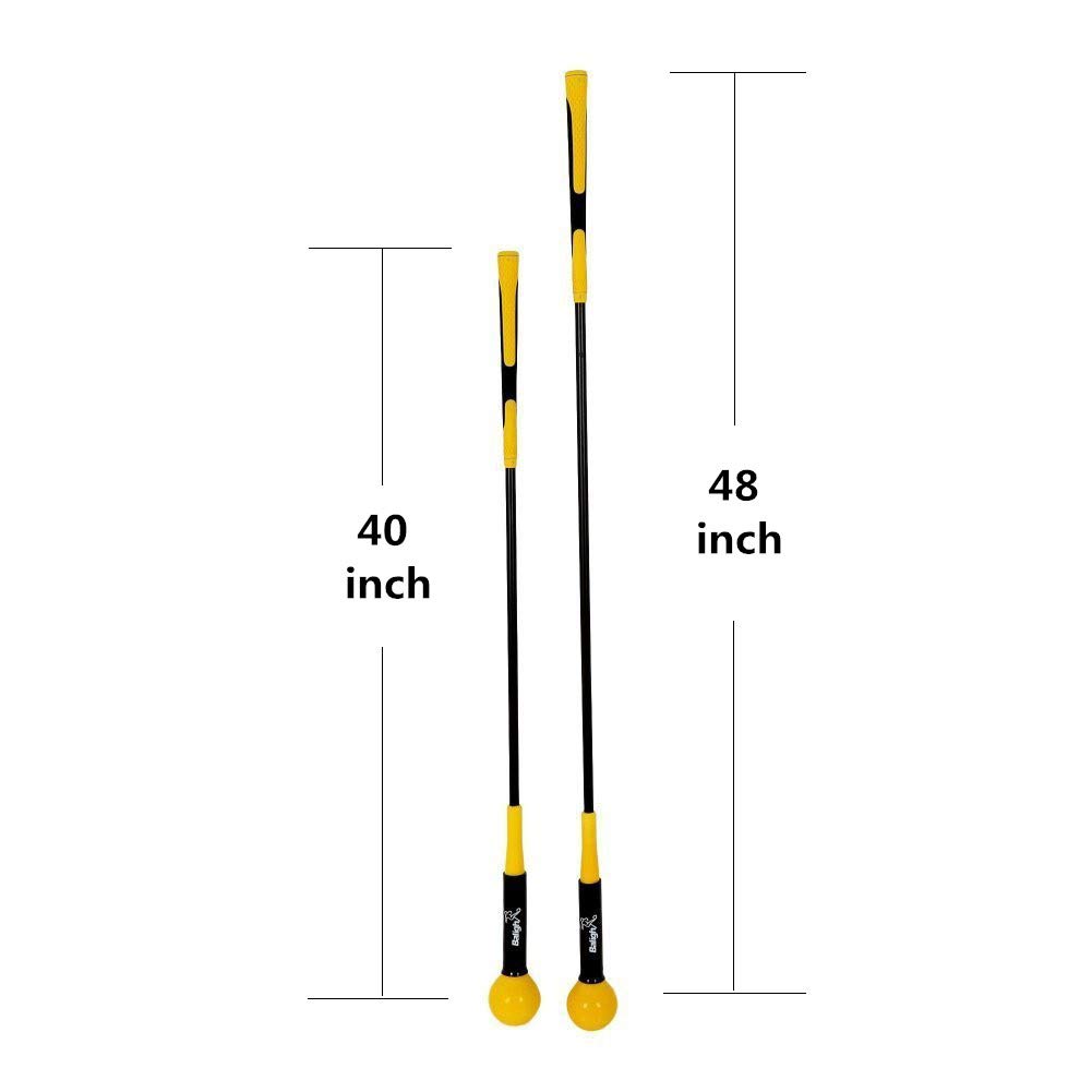 Golf Swing Trainer Warm-Up Stick Tempo Trainer Best Training Aid for Fexibility and Strength, Yellow, 40 Inches