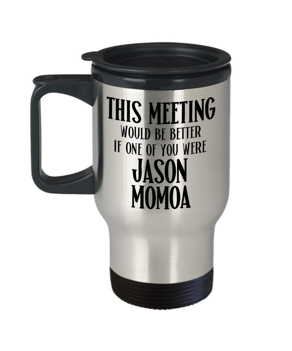 Jason Momoa Travel Mug for Coworker Birthday Gift for Jason Momoa Movie Lovers Aquaman Fan Coffee Mugs for Women Funko Momoa Tea Cup Gag Gifts for Men