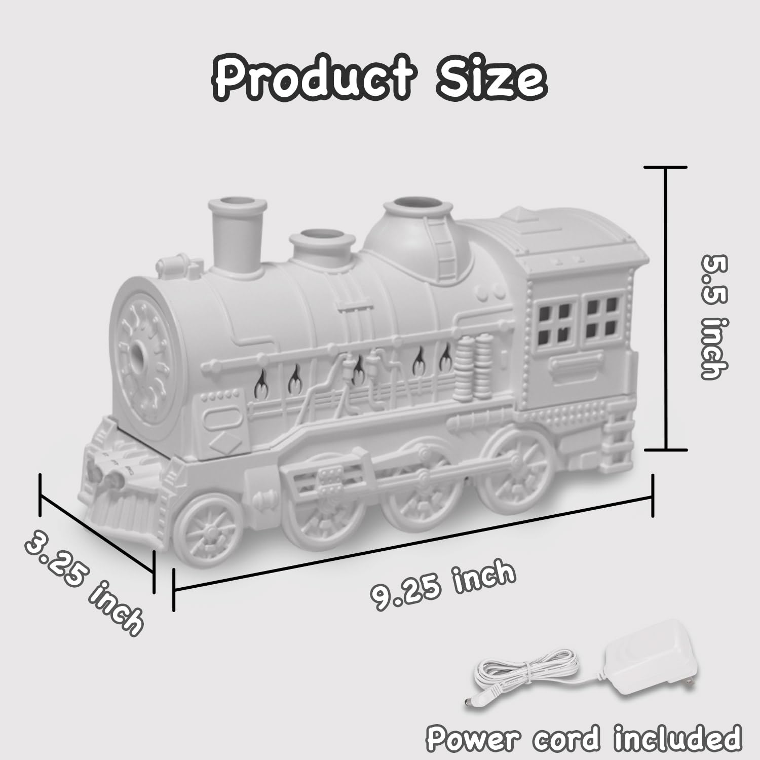 Hdcaravan Train Humidifier Essential Oil Diffuser, Quiet Locomotive Humidificador Magico 300ml Cool Mist Aroma Diffusers for Home Bedroom Office
