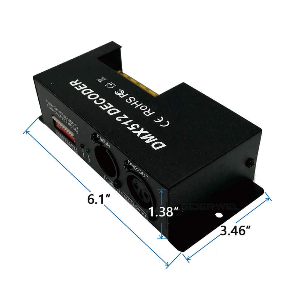 GIDERWEL 4 Channel DMX Decoder RGBW PWM DMX512 Dimmer Driver RGBW LED Strip Light Controller Input 12V-24V DC