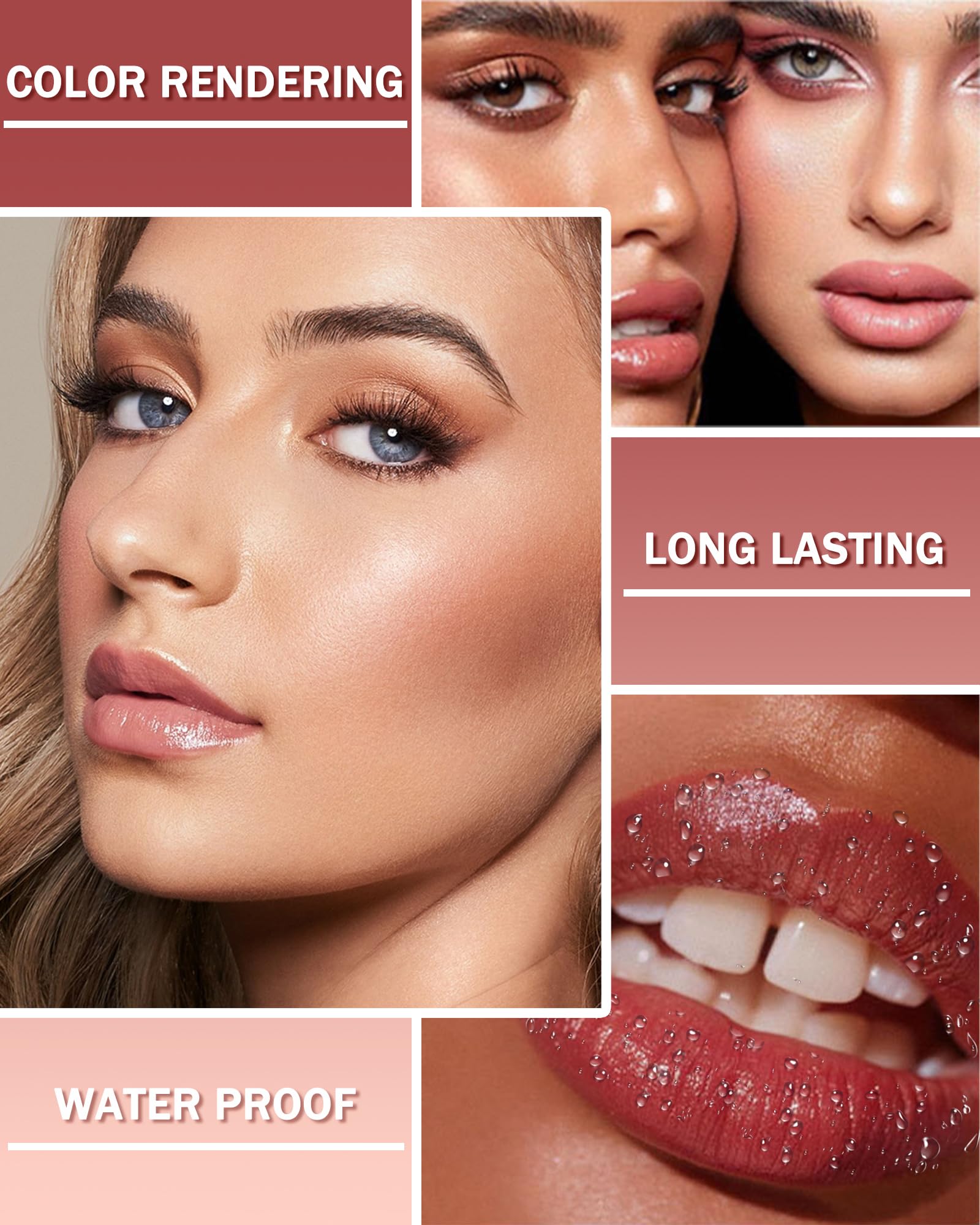 Hydrating Tinted Lip Balm Set-3Pcs Natural Gloss Lip Balm Plumper,Long Lasting Lipgloss Creamy Lipstick,Lightweight High-Pigment Lip Stain Pen Lip Crayon Stick, Christmas Makeup Gift for Women-Set A
