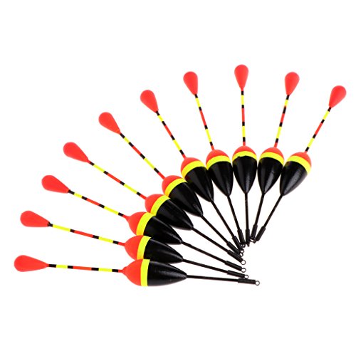 HELYZQ 10pcs Carp Fishing Floats Set Buoy Bobber Stick for Fish Tackle Vertical 8# 1.2g
