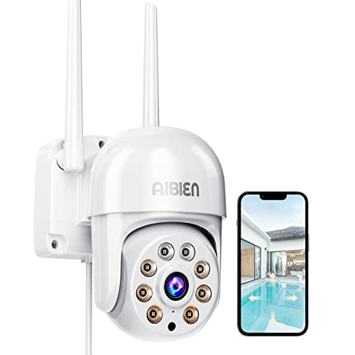 HDIIAOZ 2K Security Cameras Outdoor - 3MP Wireless WiFi Home Security 360 Pan Tilt 360°View, Motion Detection and Siren, Full Color Night Vision, IP66, 2-Way Audio, SD Card Storage, White