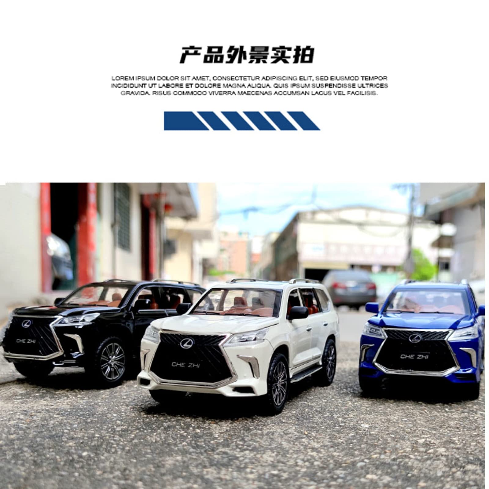 Lexus LX570 1/32 Off-Road SUV Car Model, Alloy Pull Back diecast Metal Toy with Sound Light 6 Open Doors for Kids Boy Girl Gift(Blue)