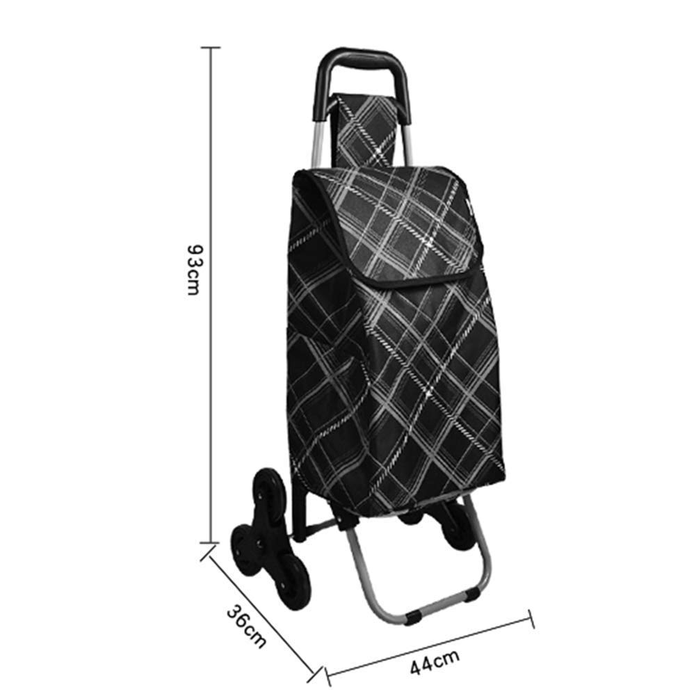 JF-XUAN Cart Multifunction Portable Hand Trucks Recycling Vehicles,Shopping Trolley Aluminum Alloy Oxford Cloth Climb Building Rubber Wheel Foldable High Capacity, Load 15 Kg