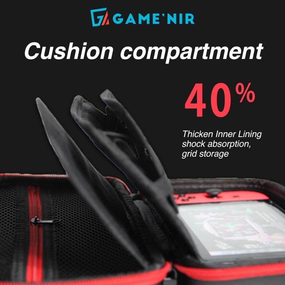 GAME'NIR Hard Carrying Case Compatible with Nintendo Switch, 20 Games Cartridges, Protective Hard Shell Pouch for Switch Console Accessories,BLUE