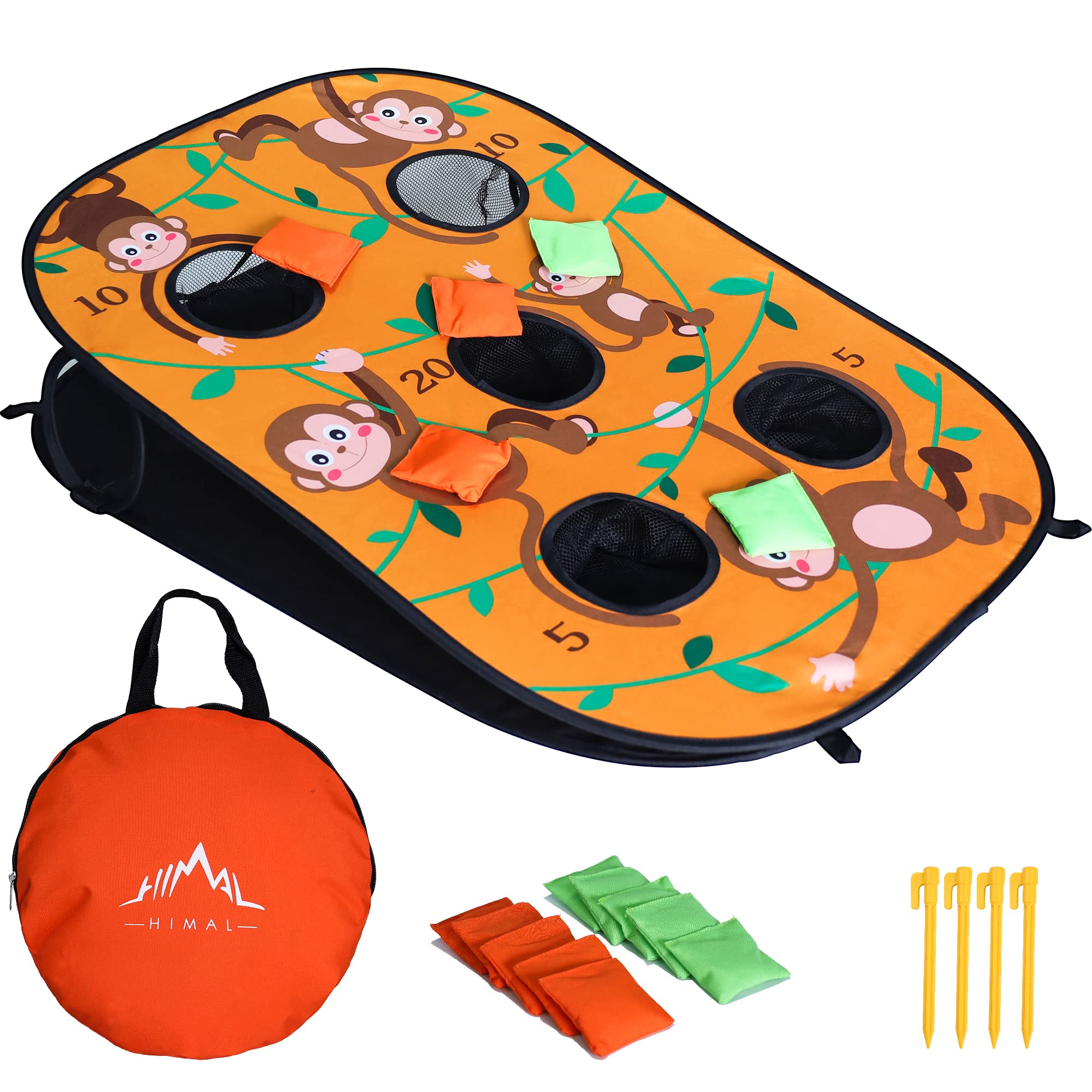 Himal Collapsible Portable Corn Hole Boards with 10 Cornhole Bean Bags (3 x 1-feet)…