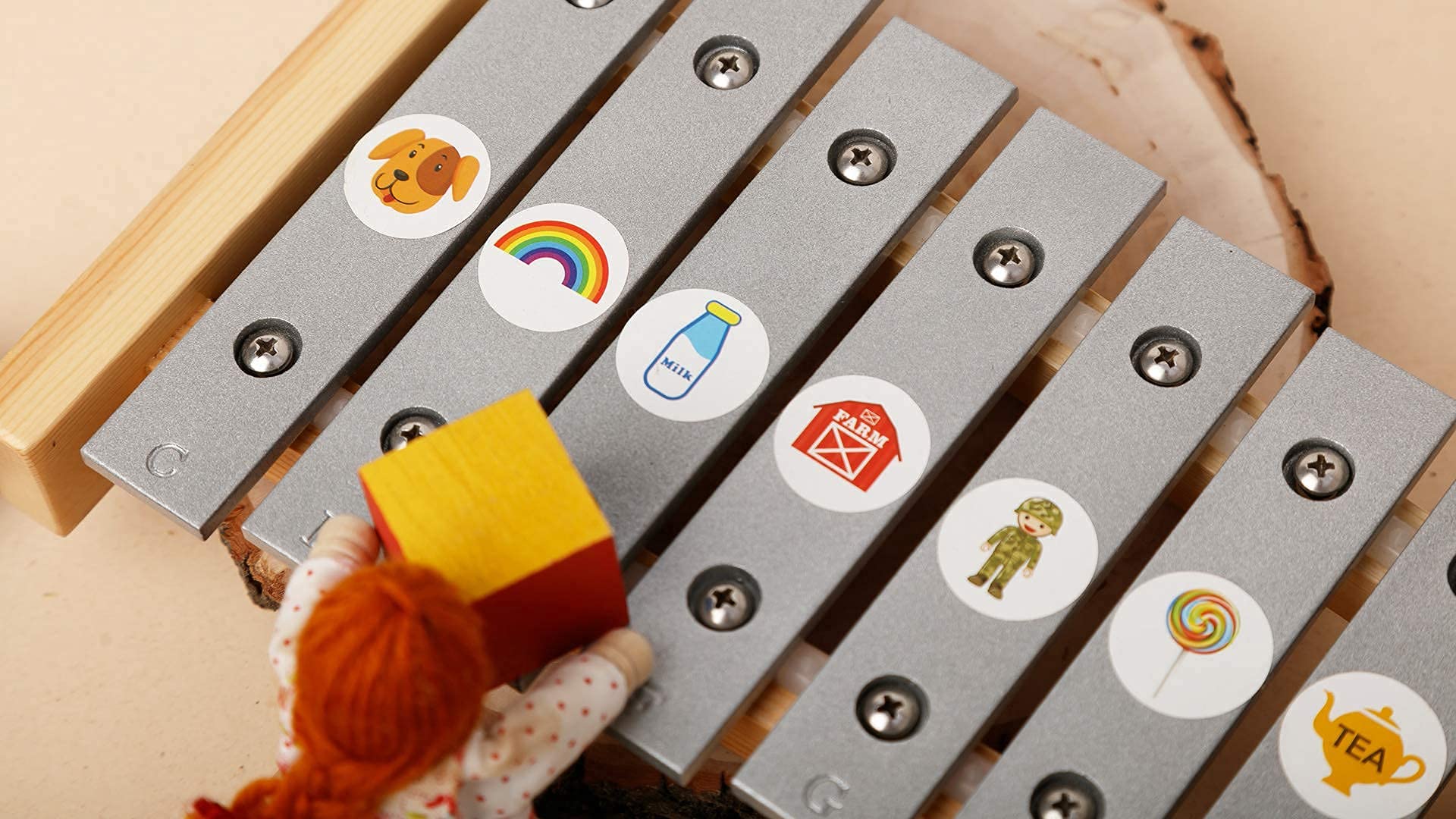 Glockenspiel 12 Note - Play-by-Picture Xylophone with Sheet Music Book - 34 Easy Play Songs