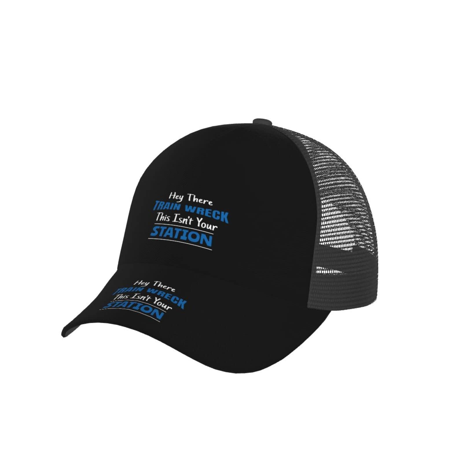 Hey There Train Wreck, This Isn't Your Station Men's and Women's Mesh Hat Baseball Hat Sandwich Hat All Seasons Black