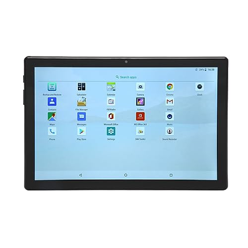 HD Tablet, Dual Camera Tablet PC 10.1in FHD 8GB RAM 256GB ROM with Keyboard for Travel (US Plug)