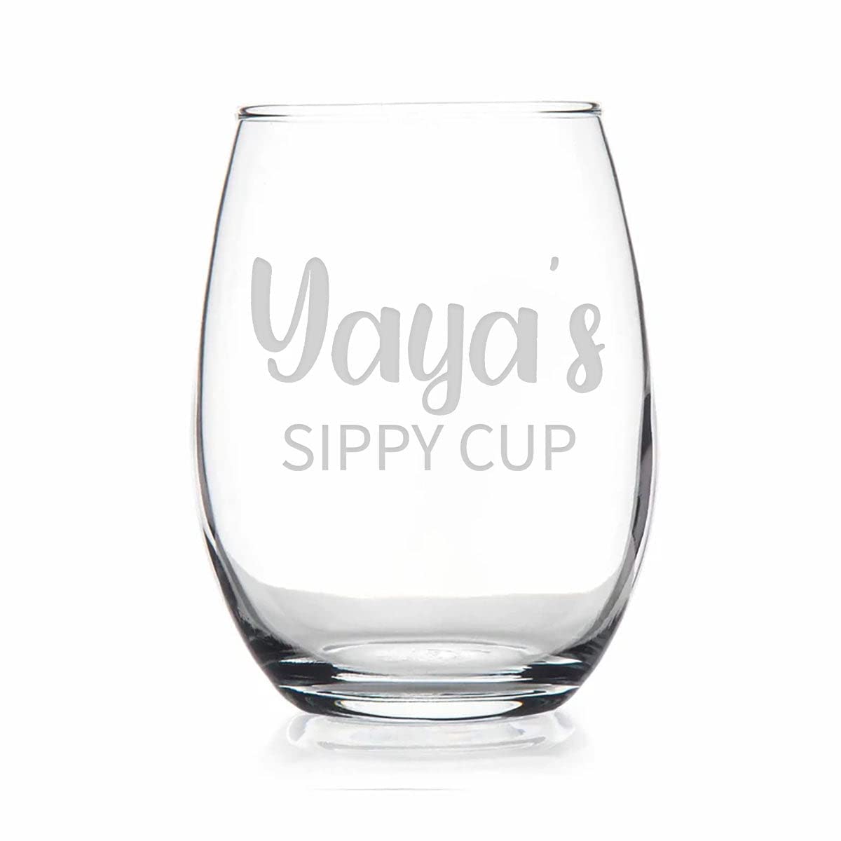 HTDesigns Yaya's Sippy Cup Stemless Wine Glass - Mother's Day Gift Yaya Wine Gift - First Time Yaya New Yaya Gift - Yaya Wine Glass