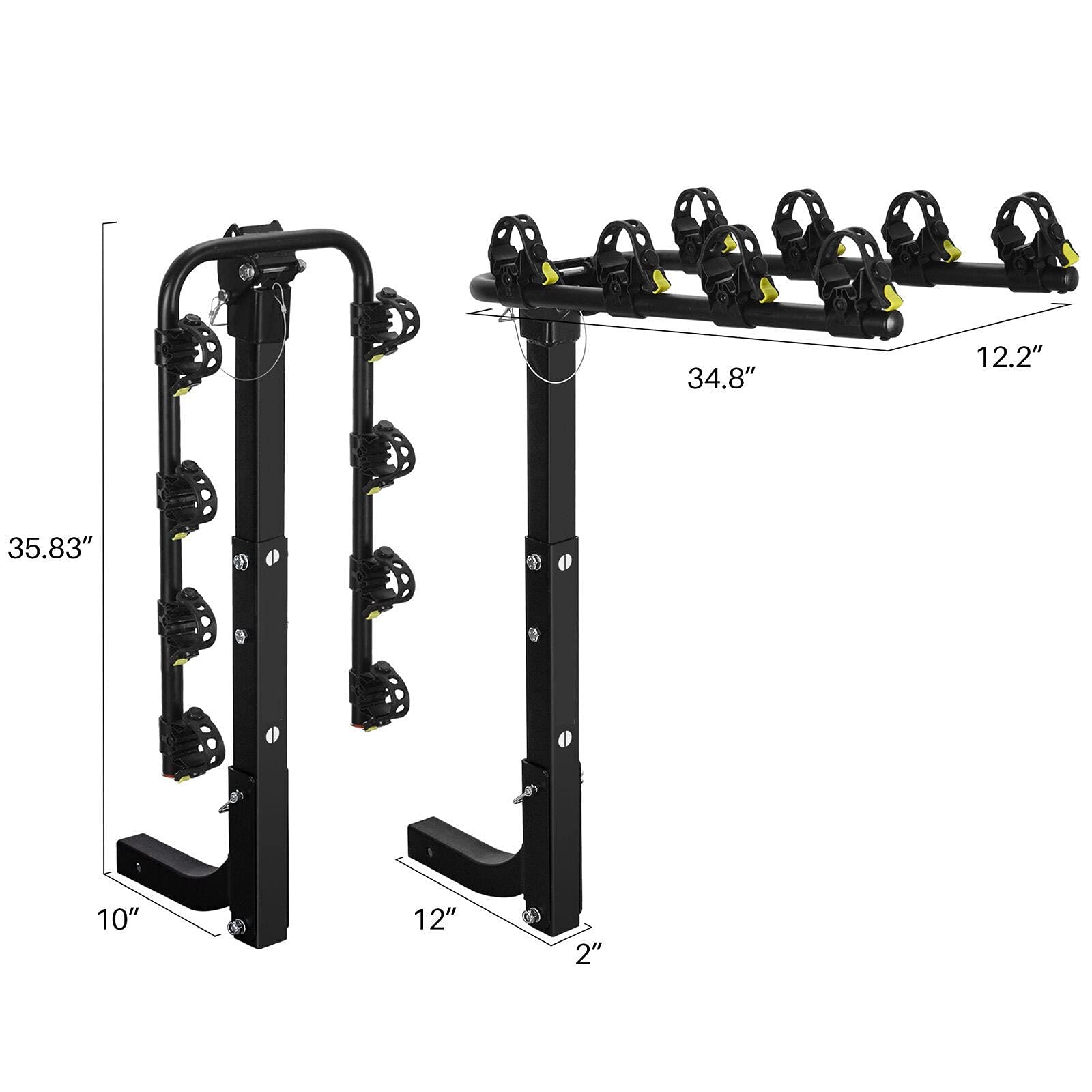 GXP Premium 4-Bike Carrier Rack Hitch Mount Swing Down Bicycle Rack W/ 2" Receiver