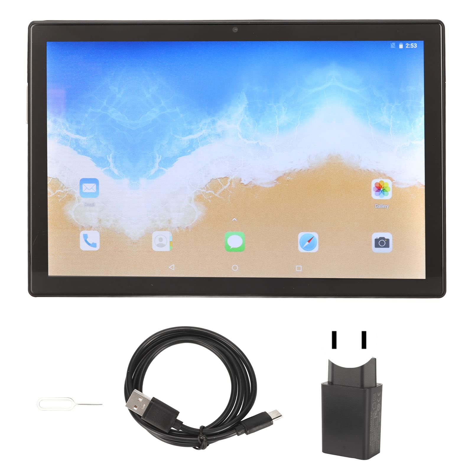HD Tablet, IPS Screen 8GB RAM 256GB ROM 10 Inch Tablet Dual SIM Dual Standby Gold 100-240V 8 Core CPU for Kids for Android 12 for Learning (US Plug)