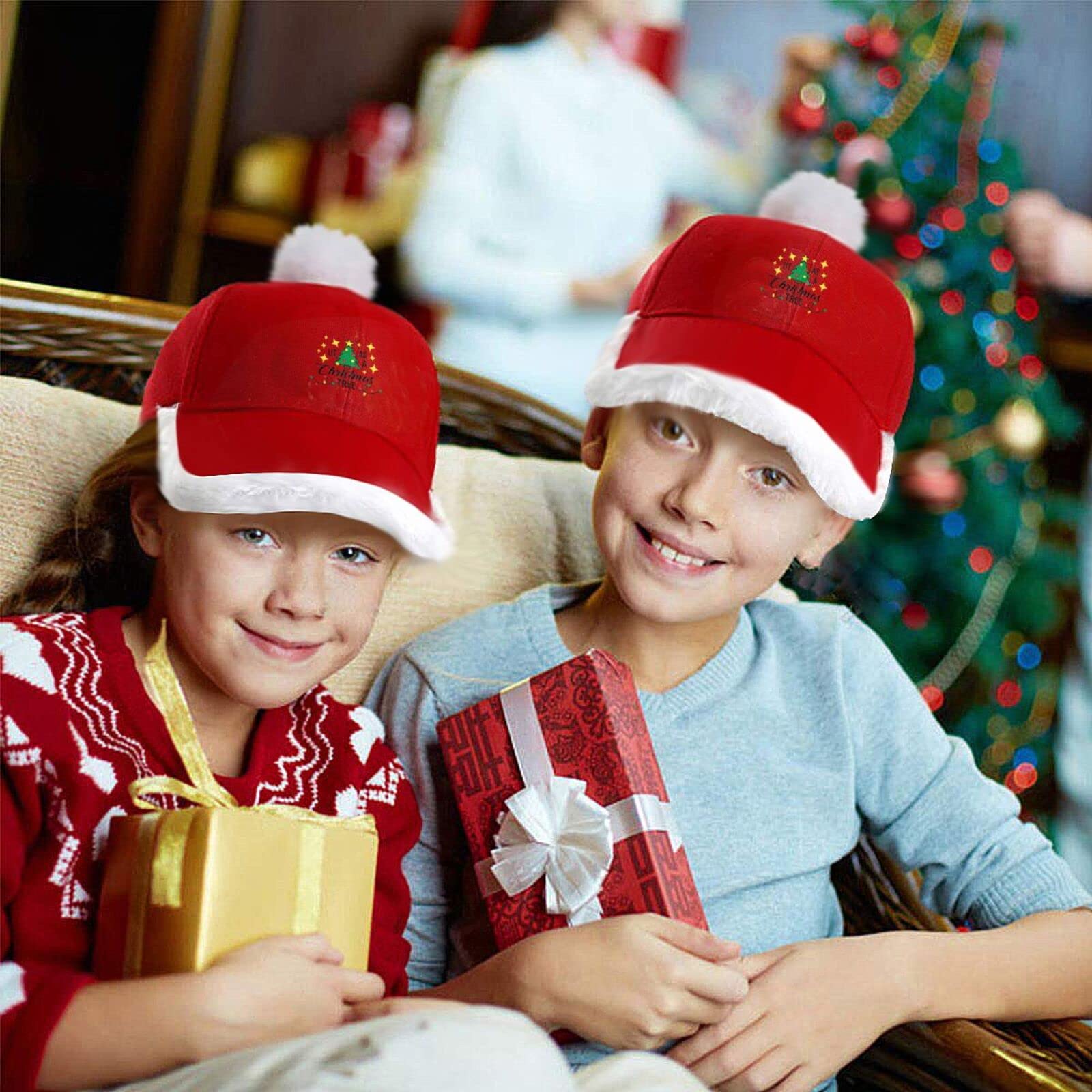 Hujexic Merry Christmas Baseball Hat and Santa Hat Adjustable for Teens Men and Women
