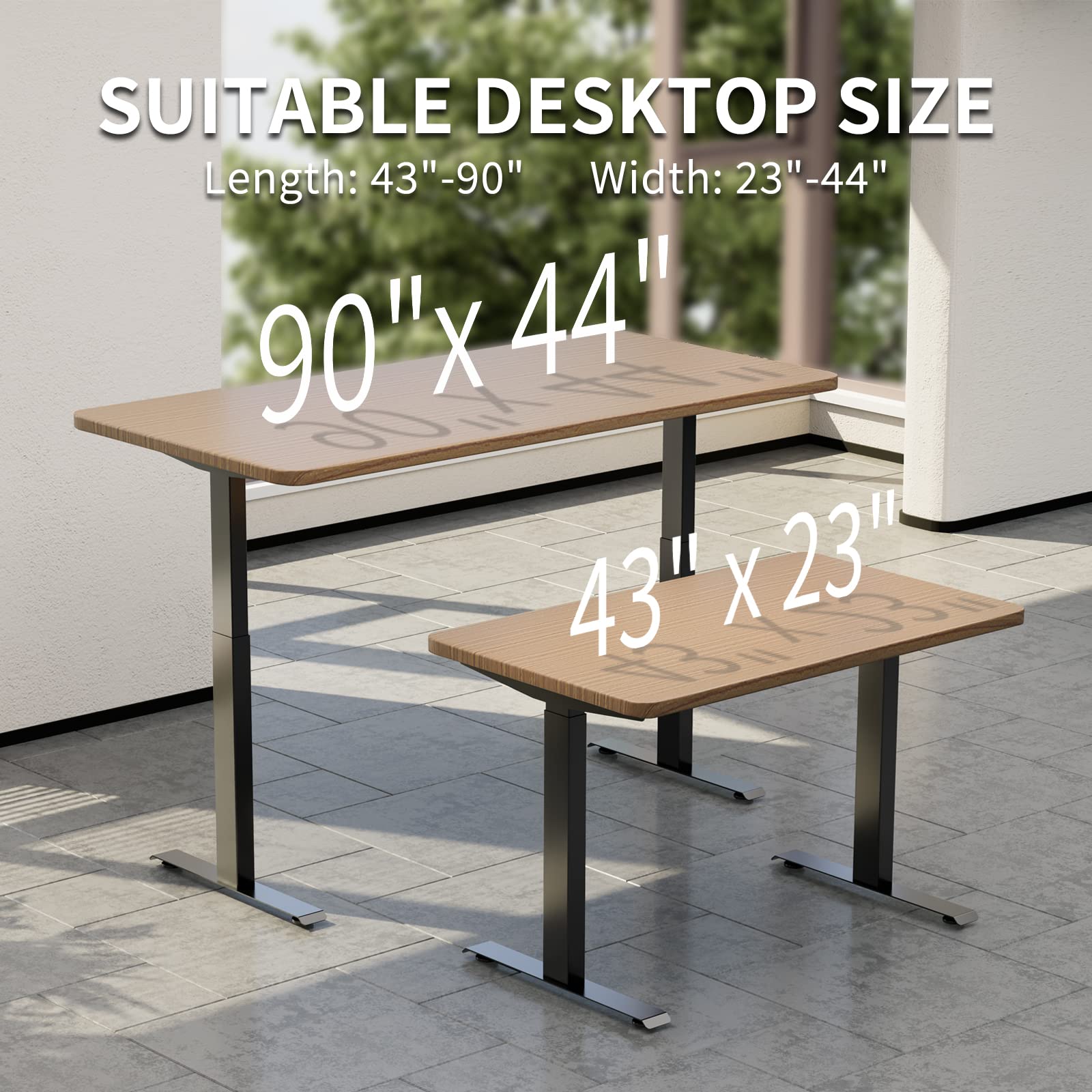 HAIAOJIA Electric Standing Desk Frame, Dual Motor Load 220 lbs Ergonomic Sit Stand Desk Frame 2-Stage Height Adjustable with Memory Controller - Frame Only