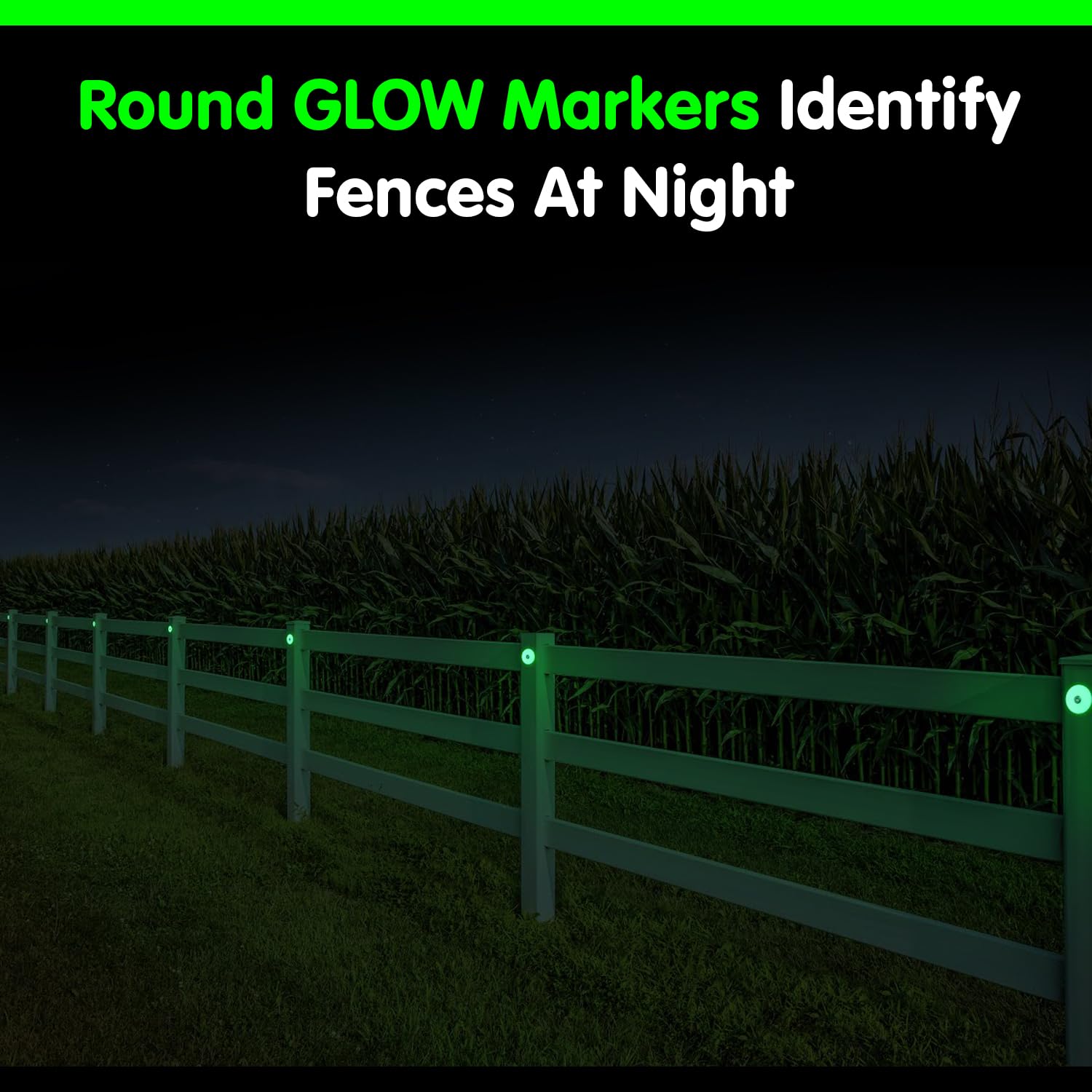 GLO-X Round Glow Markers -Pack of 4 - Powerful Glow in The Dark Camping Accessories for Tent Campers- Solar Powered Markers 12+ Hours Illumination