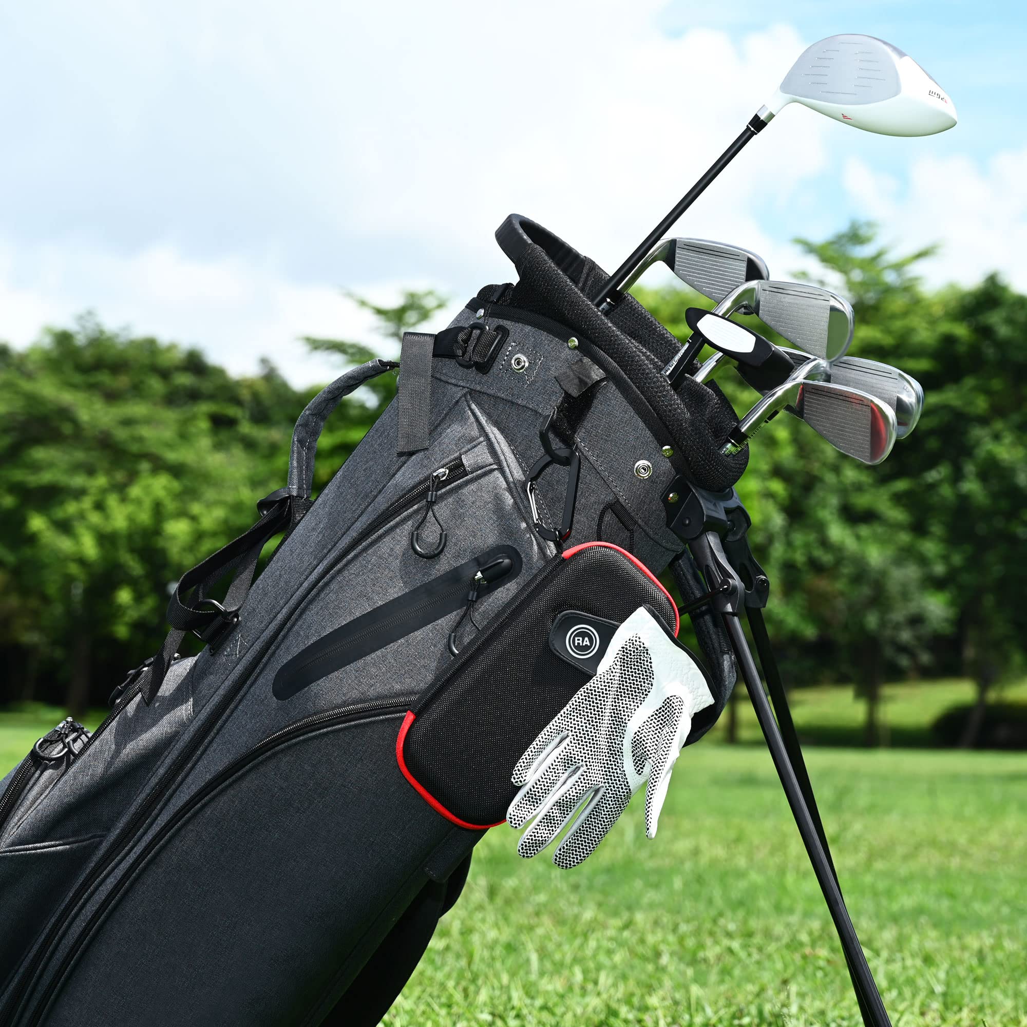 Glove Holder with Carabiner Hook to Golf Bags, Golf Gloves Accessories for Men Women Golfer