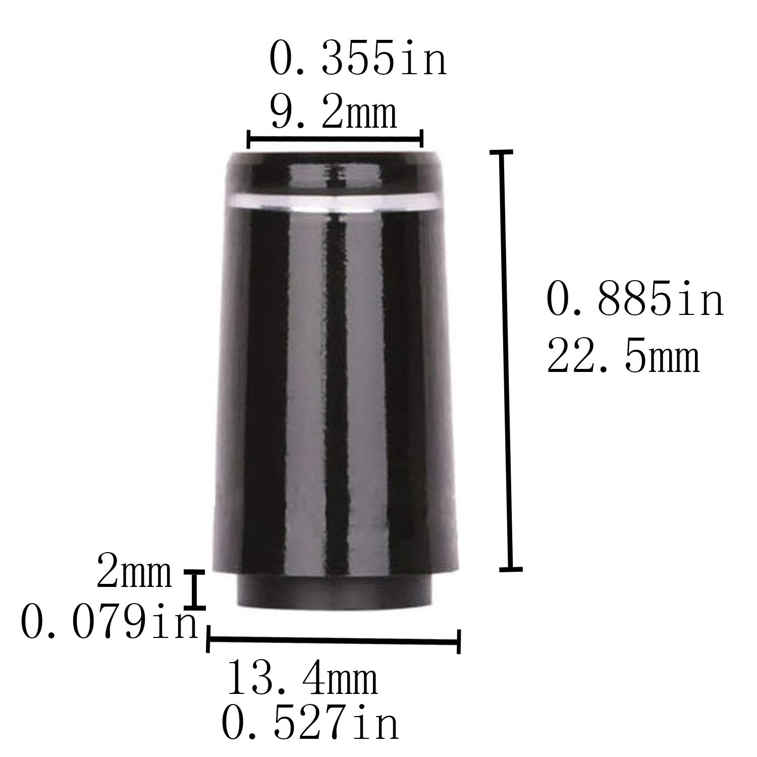 Golf Builder 10pcs Custom Black Tip Size .355 Golf Ferrules for Taper Tip Iron Wedge with One Silver Ring