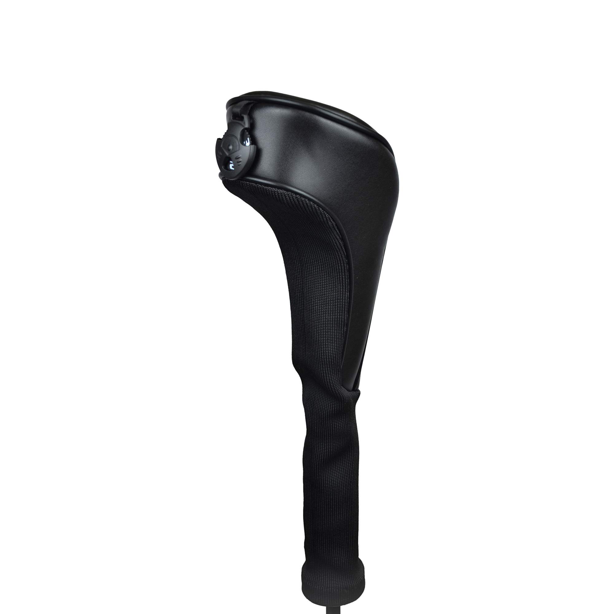 Golf Club Head Covers for Driver & Fairway Woods β Premium Leather Headcovers, Fits All Woods and Drivers (Black - Driver)