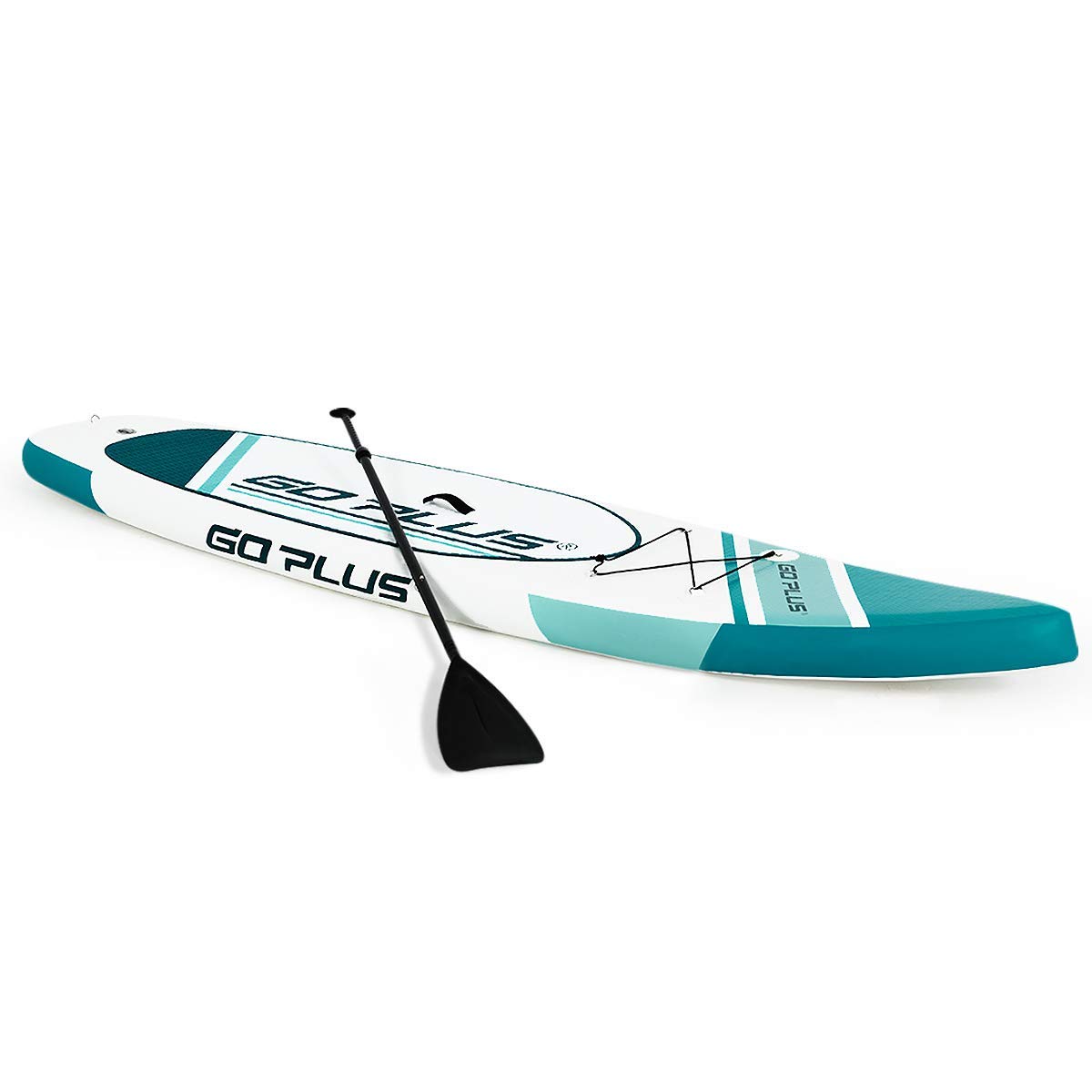 Goplus Expedition Inflatable Stand Up Paddle Board, 6β Thick SUP with Accessory Pack, Adjustable Paddle, Carry Bag, Bottom Fin, Hand Pump, Non-Slip Deck, Leash and Repair Kit (Green, 11 FT)