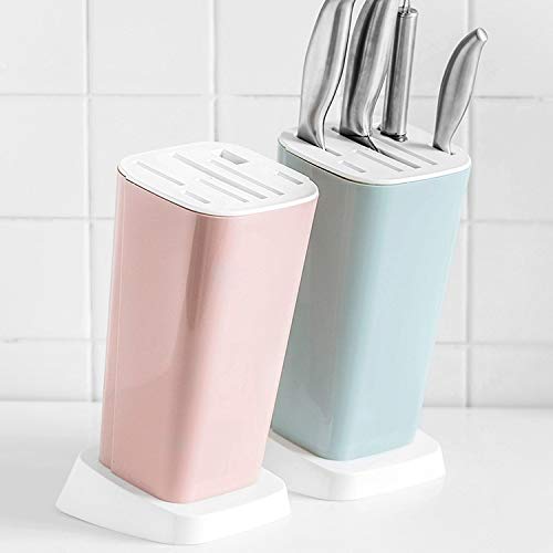 JHHDP Home Tableware Knife Block 7 Different Slot Multifunction Plastic Knife Stand Holder for Knives Kitchen Accessories (Color : E)