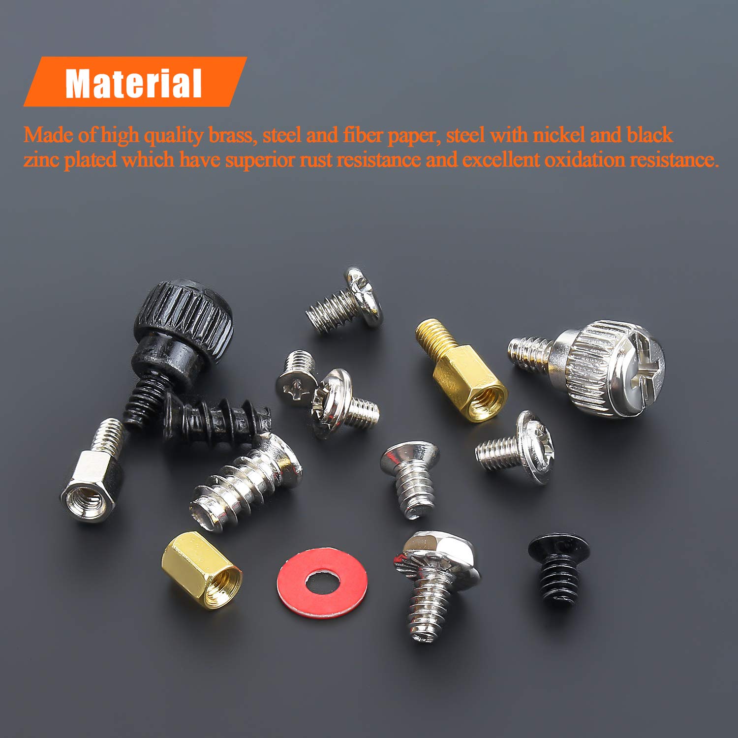 HELIFOUNER 450 Pieces Computer Standoffs Spacer Screws Assortment Kit for Hard Drive Computer Case Motherboard Fan Power Graphics