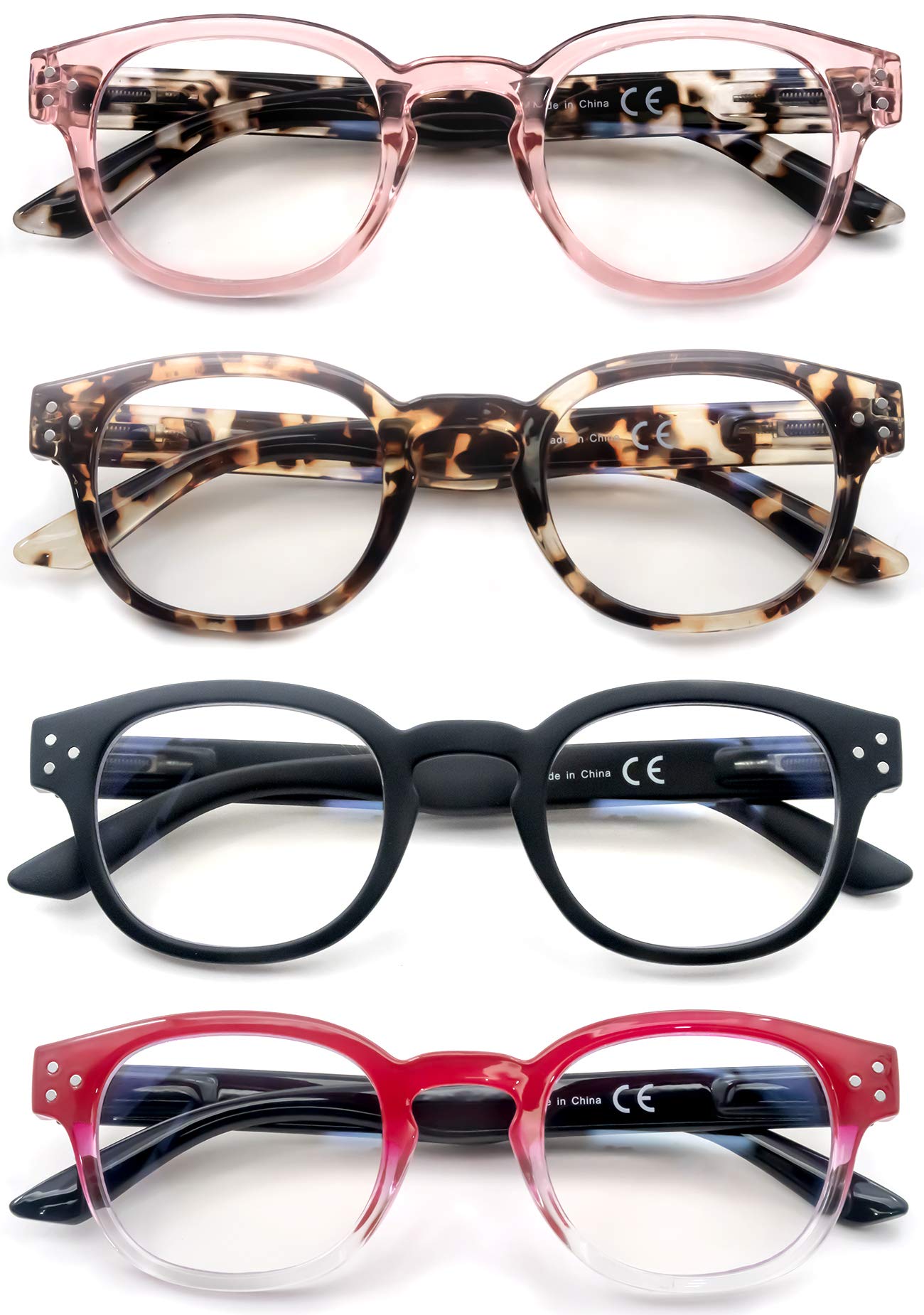 HEEYYOK Blue Light Blocking Glasses for Men Women,Anti Eye Strain Headache (Sleep Better),Round Computer Game Glasses UV400 Transparent Lens Anti UV Ray Computer Gaming Multiple Pack Eyeglasses 0.0